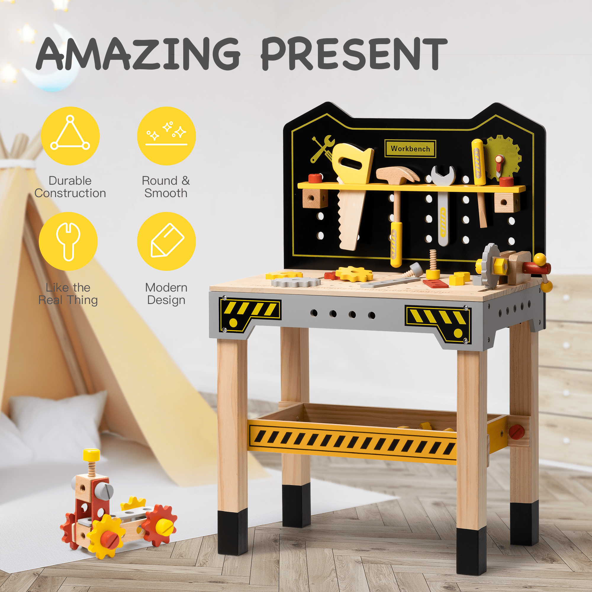 Classic Wooden Workbench - Toddler Friend