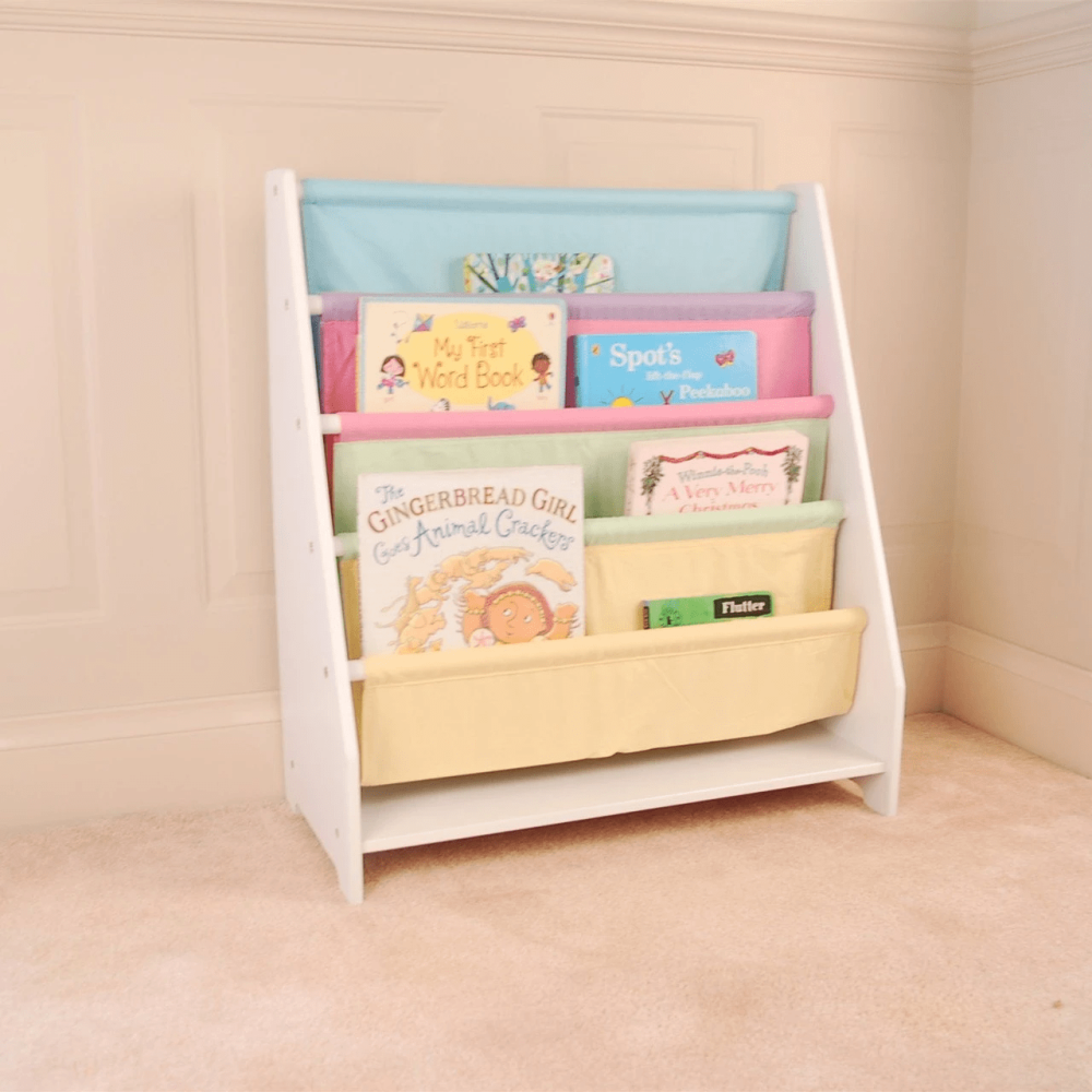 White Kids Wooden Magazine Bookcase - Toddler Friend