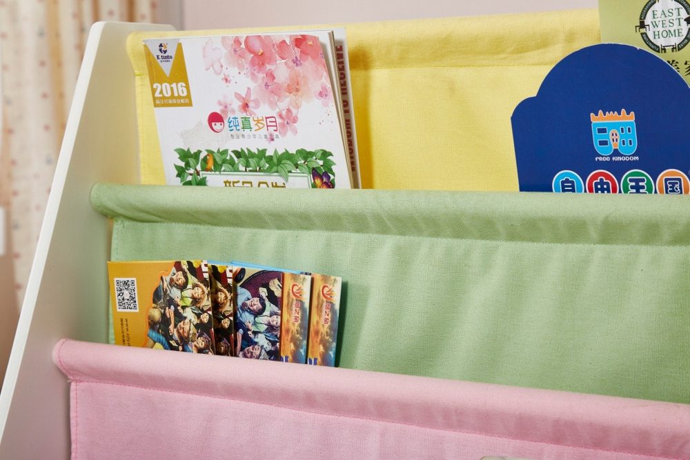 White Kids Wooden Magazine Bookcase - Toddler Friend