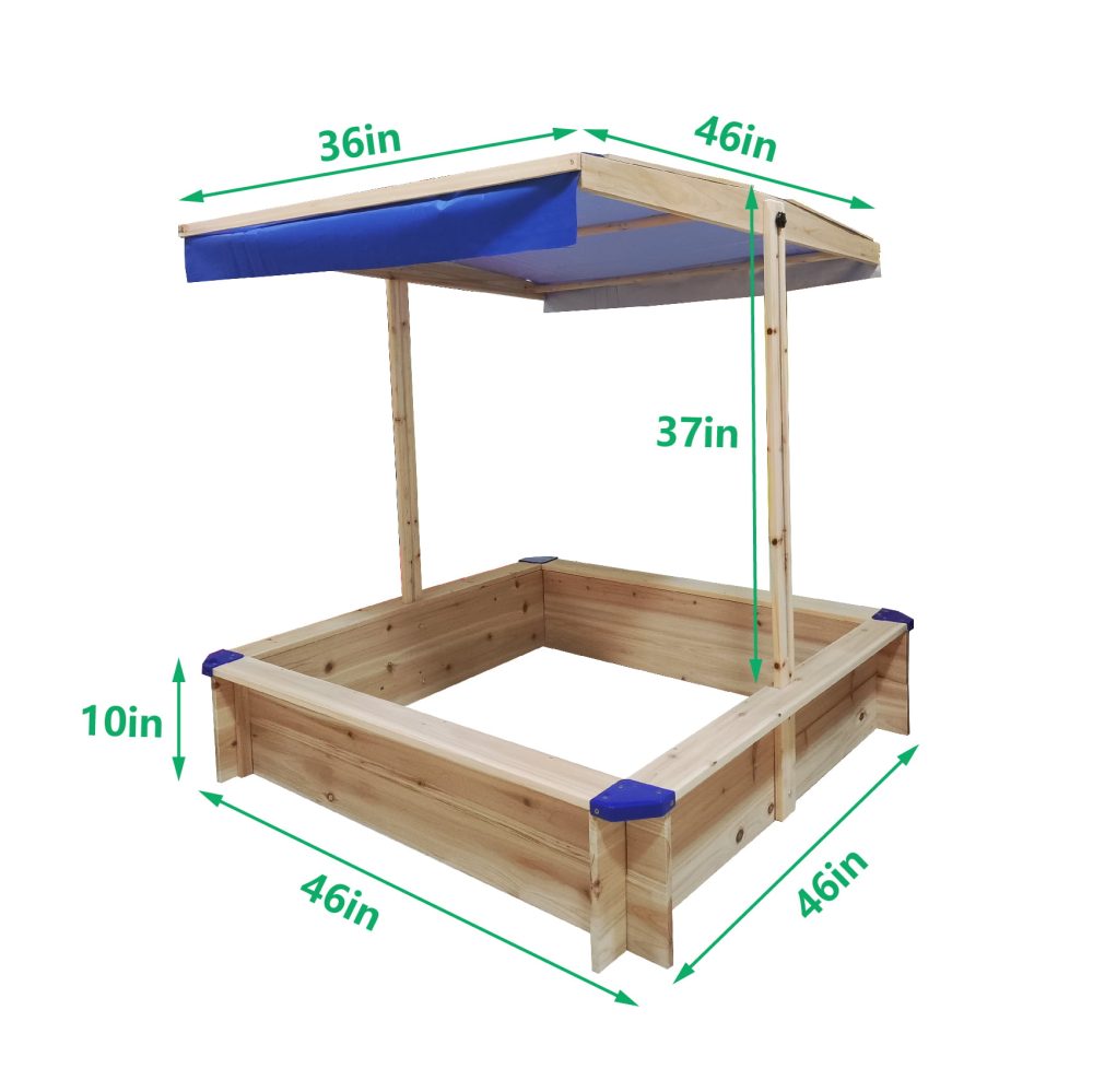 Children's Wooden Sandbox with Roof - Toddler Friend