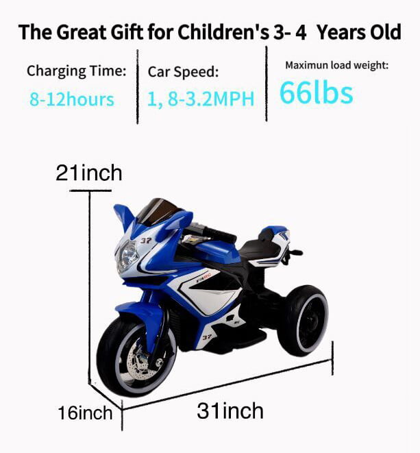 6V Kids Electric Motorcycle - Toddler Friend