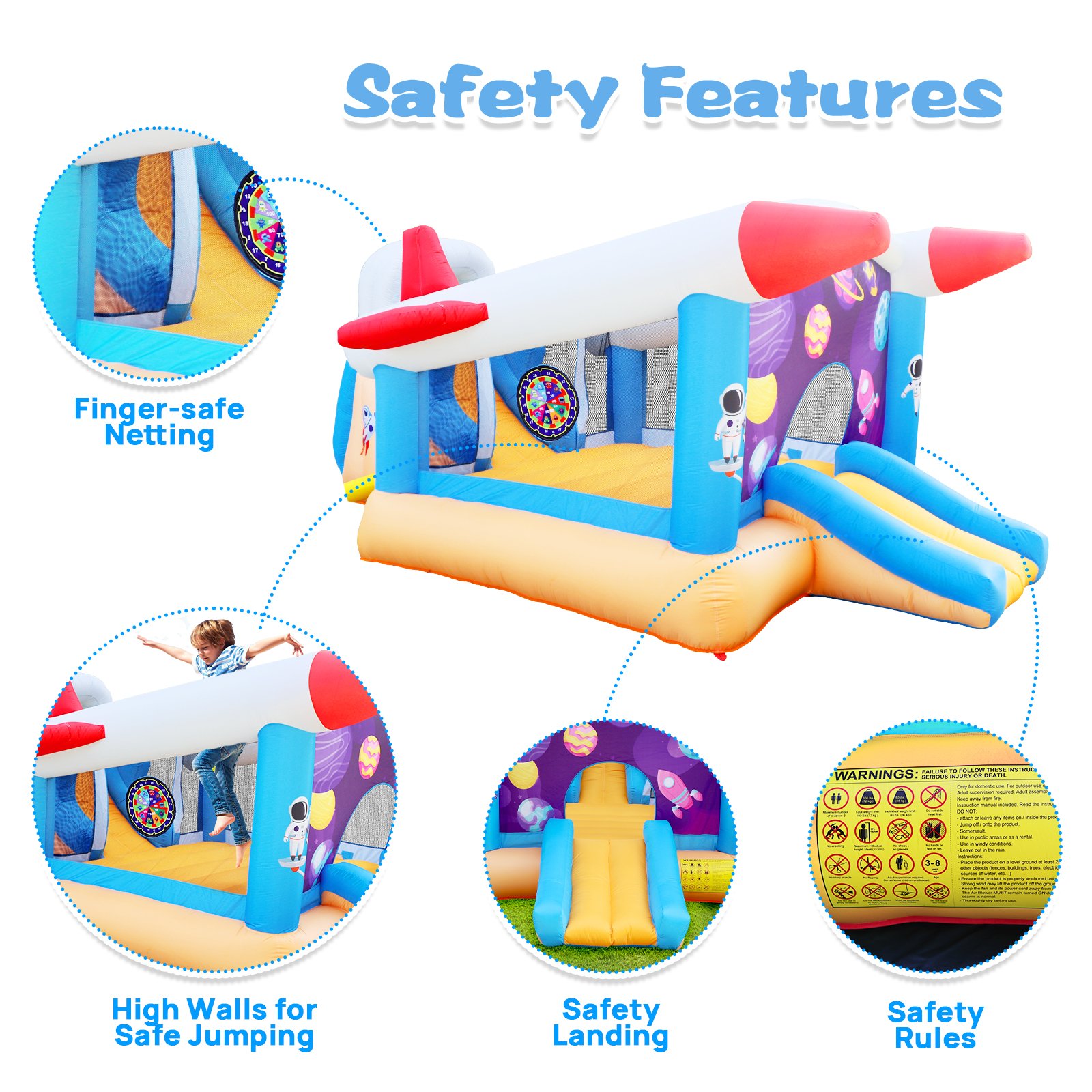 6 In 1 Inflatable Bouncer House - Toddler Friend